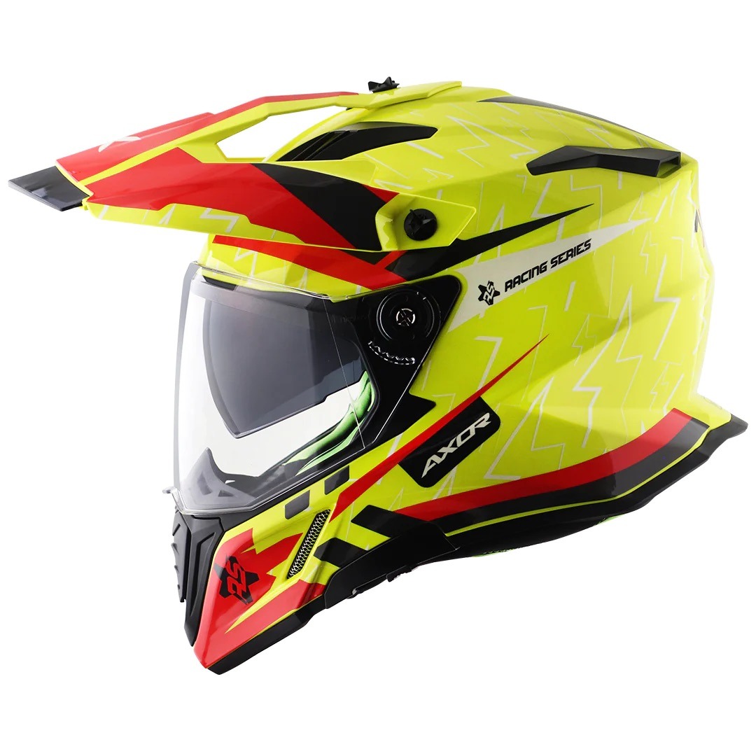 Axor X-Cross Flash Dual Visor Helmet Neon Yellow Red - Open Road Pune ...