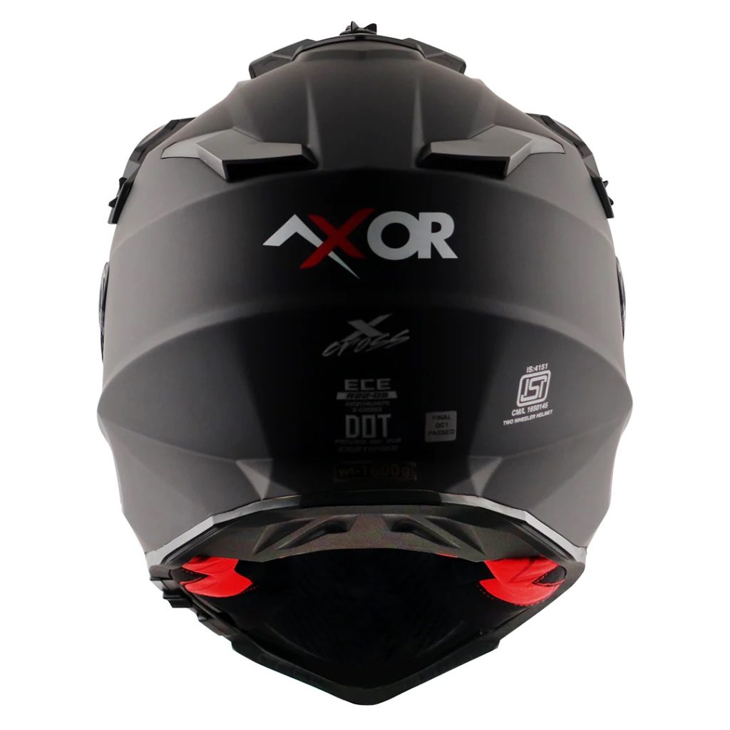 Axor X-Cross Dual Visor Helmet Dull Black - Open Road Pune | Riding Gear