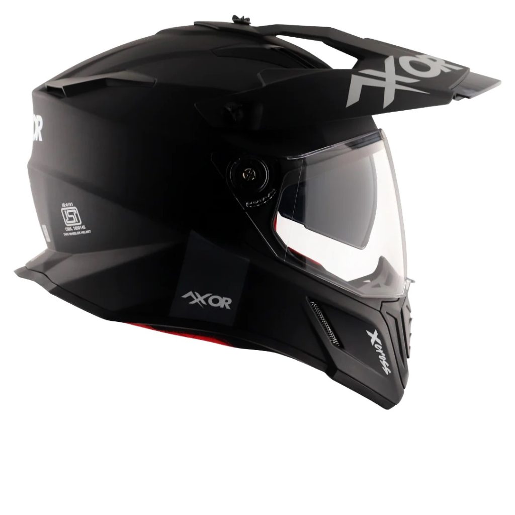 Axor X-Cross Dual Visor Helmet Dull Black - Open Road Pune | Riding Gear