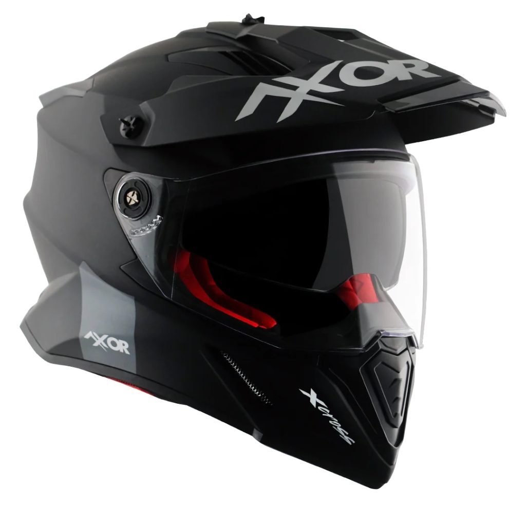 Axor X-Cross Dual Visor Helmet Dull Black - Open Road Pune | Riding Gear