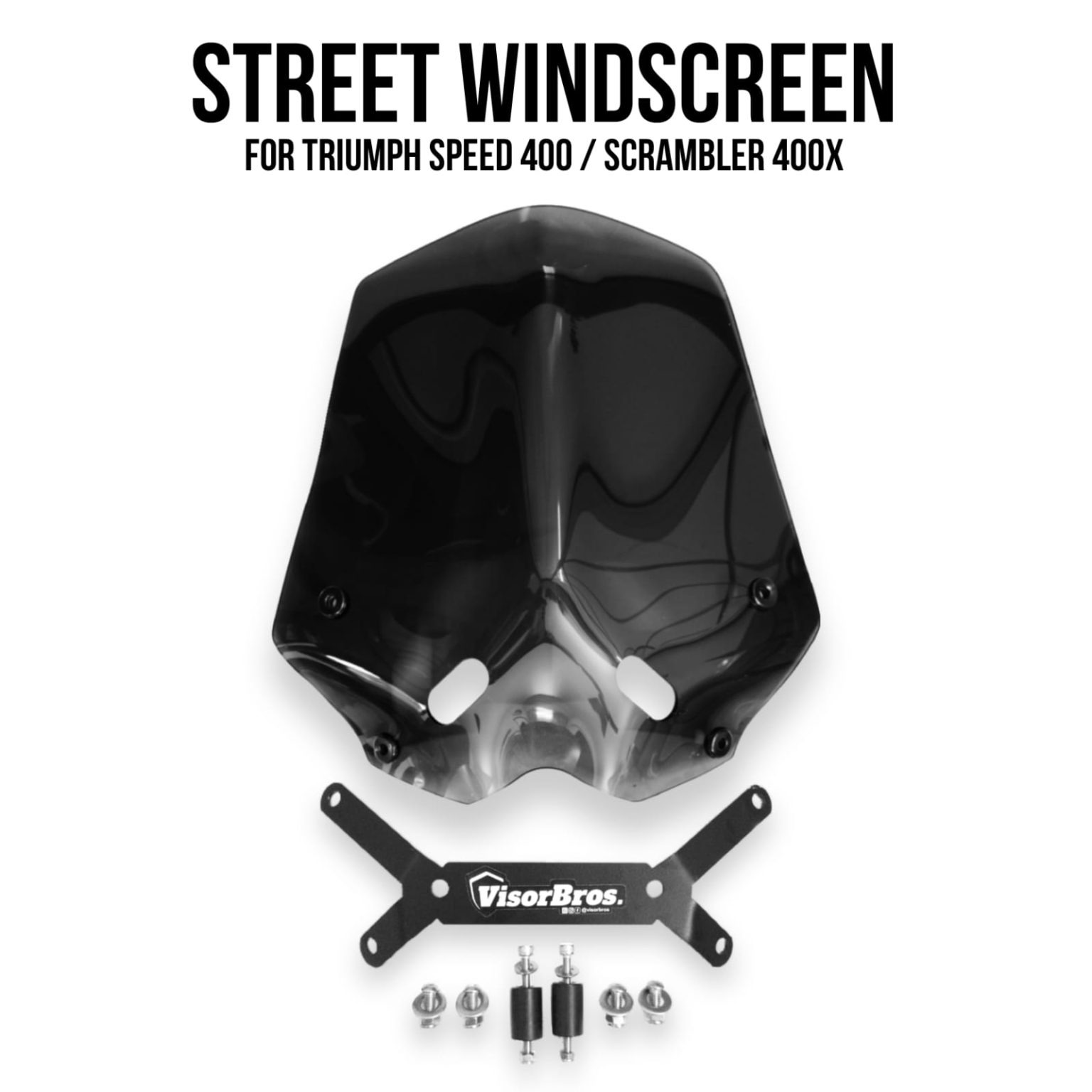 Visor Bros Triumph Speed 400 / Scrambler 400X Windshield - Open Road ...